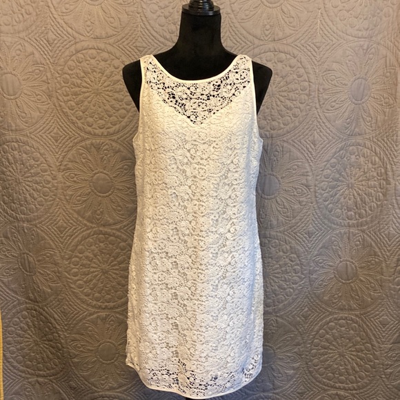 The Limited | Dresses | The Limited Cream Color Lace Overlay Sleeveless ...